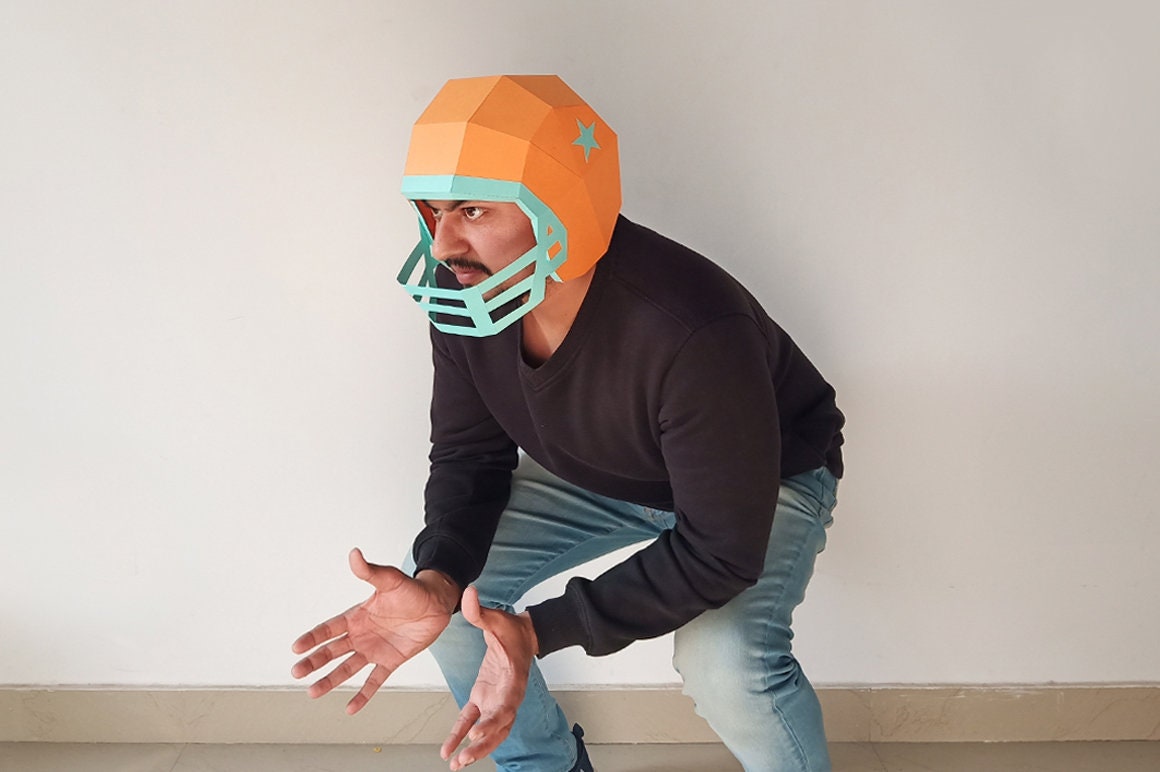 Football Helmet Papercraft,cricket Helmet,sports Helmet,party Helmet ...