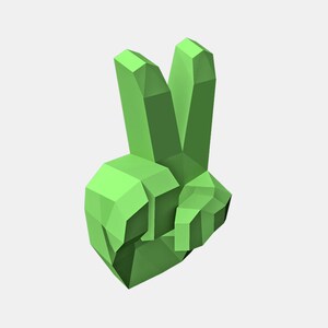 DIY Papercraft Hand Peace Symbol,hand Peace Sign,peace Gesture,lowpoly ...