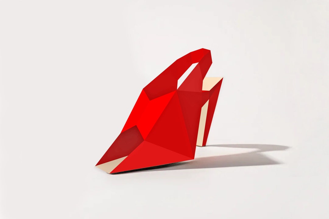 DIY Papercraft Ruby Slippers,papercraft Shoe,high Heel Belly, 3d ...