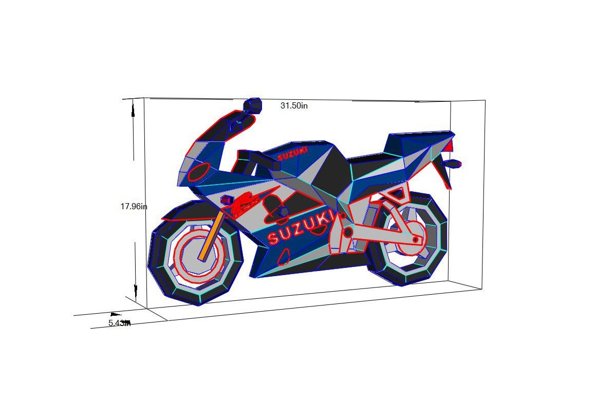 DiY Papercraft Sports bikeJeu en papier Suzuki gsxr | Etsy