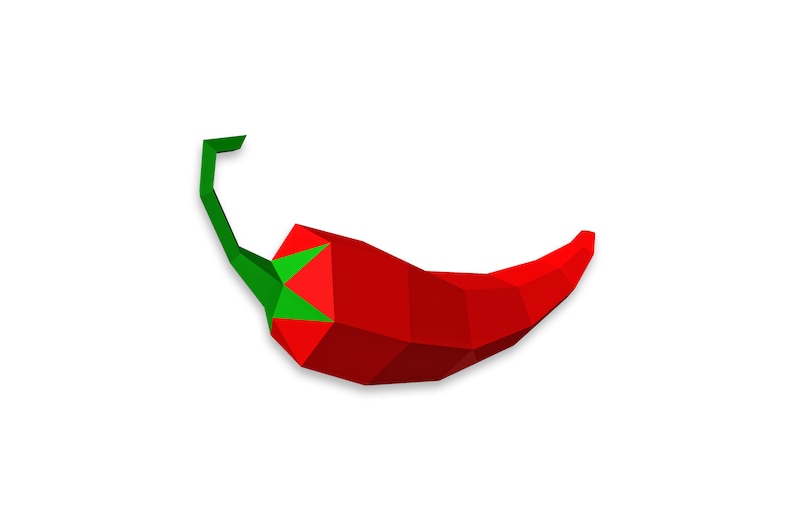 DIY Papercraft Red Chilly Template, 3D Printable (digital Files) - Etsy
