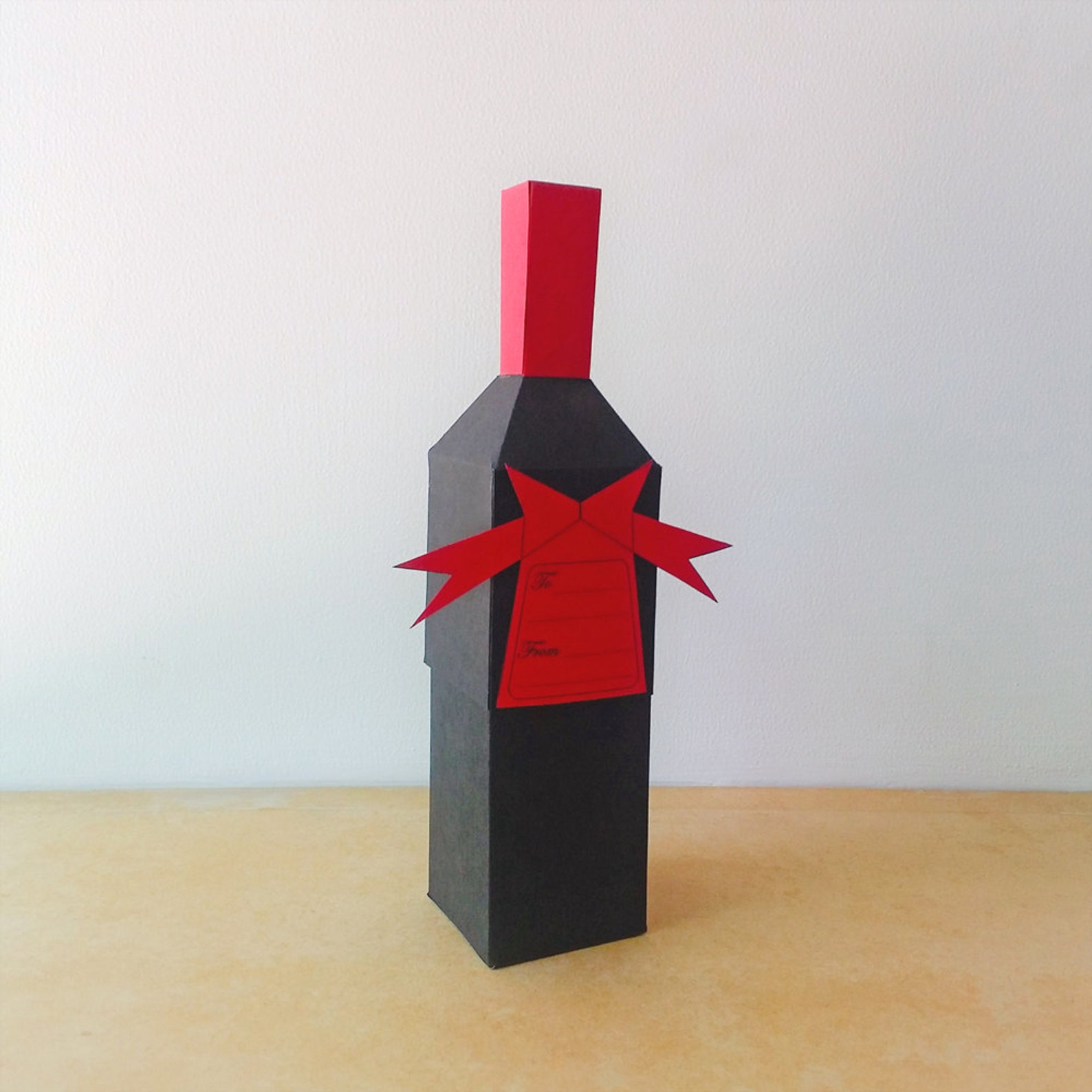 DIY Paper Wine Bottle Favor Box Template (digital Download) - Etsy