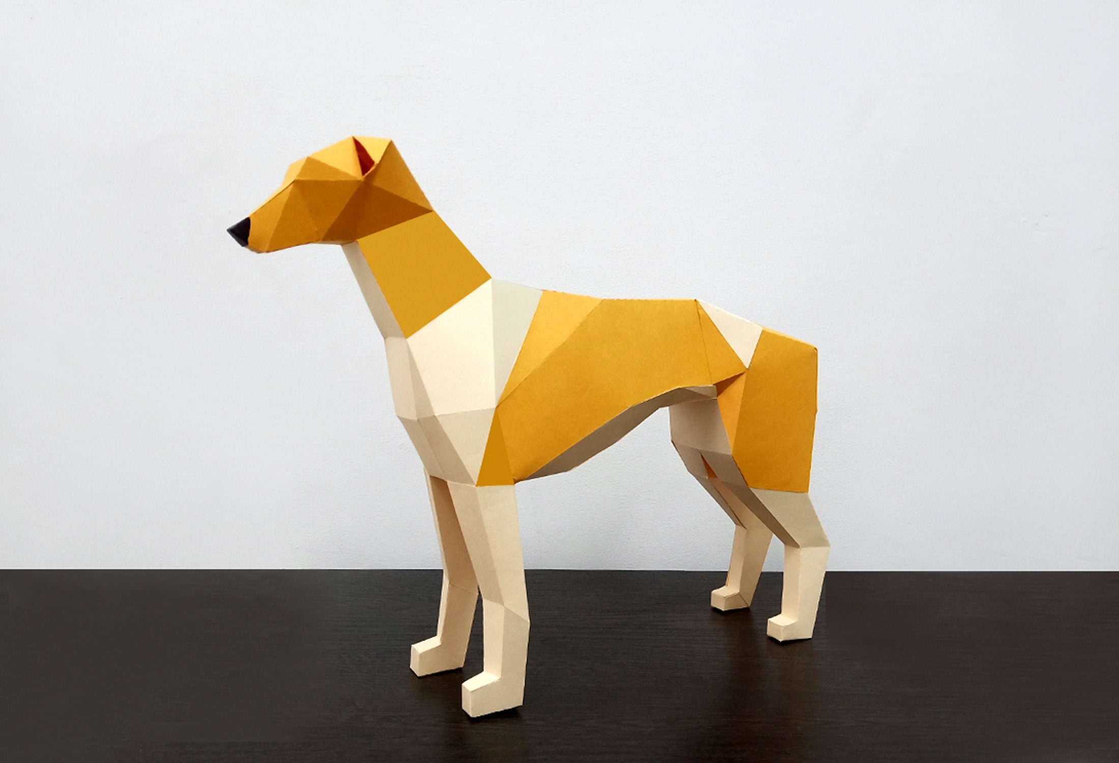 DIY Papercraft Greyhound Dog Sculpture,3d Papercraft Templates,lowpoly ...