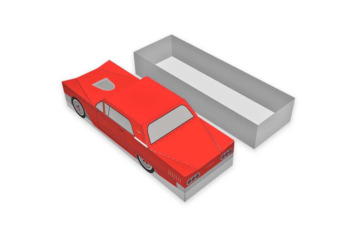 DIY Papercraft Car Favor Box, Vintage Car Model (PDF Pattern) - Etsy