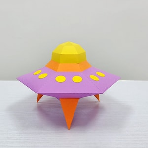 DIY Papercraft Alien Ship, Papercraft Kit, Alien Party Decor ...
