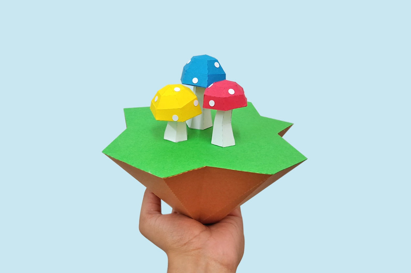 DIY Papercraft Mushroom Island3d Papercraft - Etsy