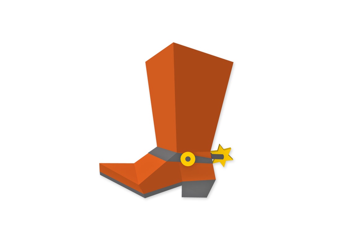DIY Papercraft Cowgirl Bootscowboy Bootsboots Favor3d - Etsy