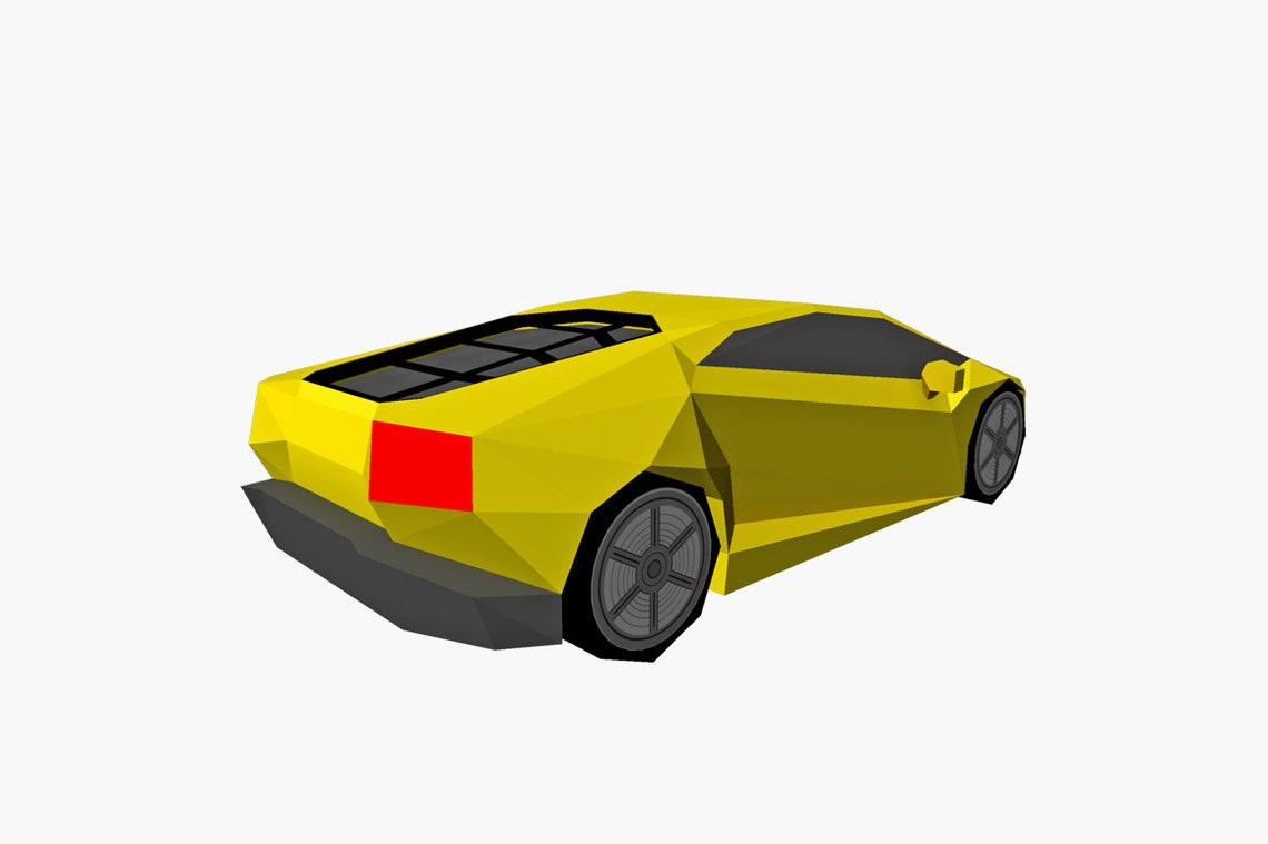 DIY Papercraft Sports Car3d Papercraftlow Poly Papercraft | Etsy