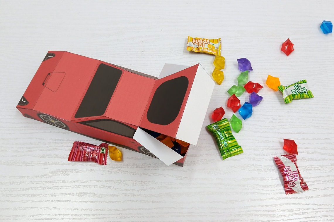 DIY Printable Car Favor,papercraft Car,ferrari Favor,gift Box,candy Box ...