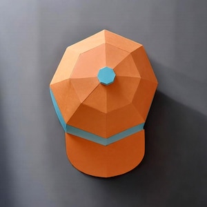 DIY Papercraft Baseball Cap, 3d Cap Templates, P Cap Pattern, Cap Print ...