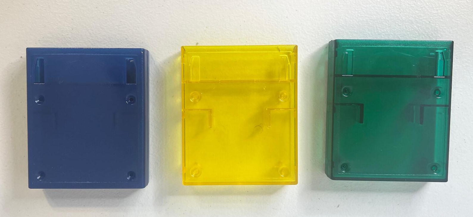 3 Brand New Atari 2600 Cartridge Game Blank Shells 3 Colors Blue Green ...
