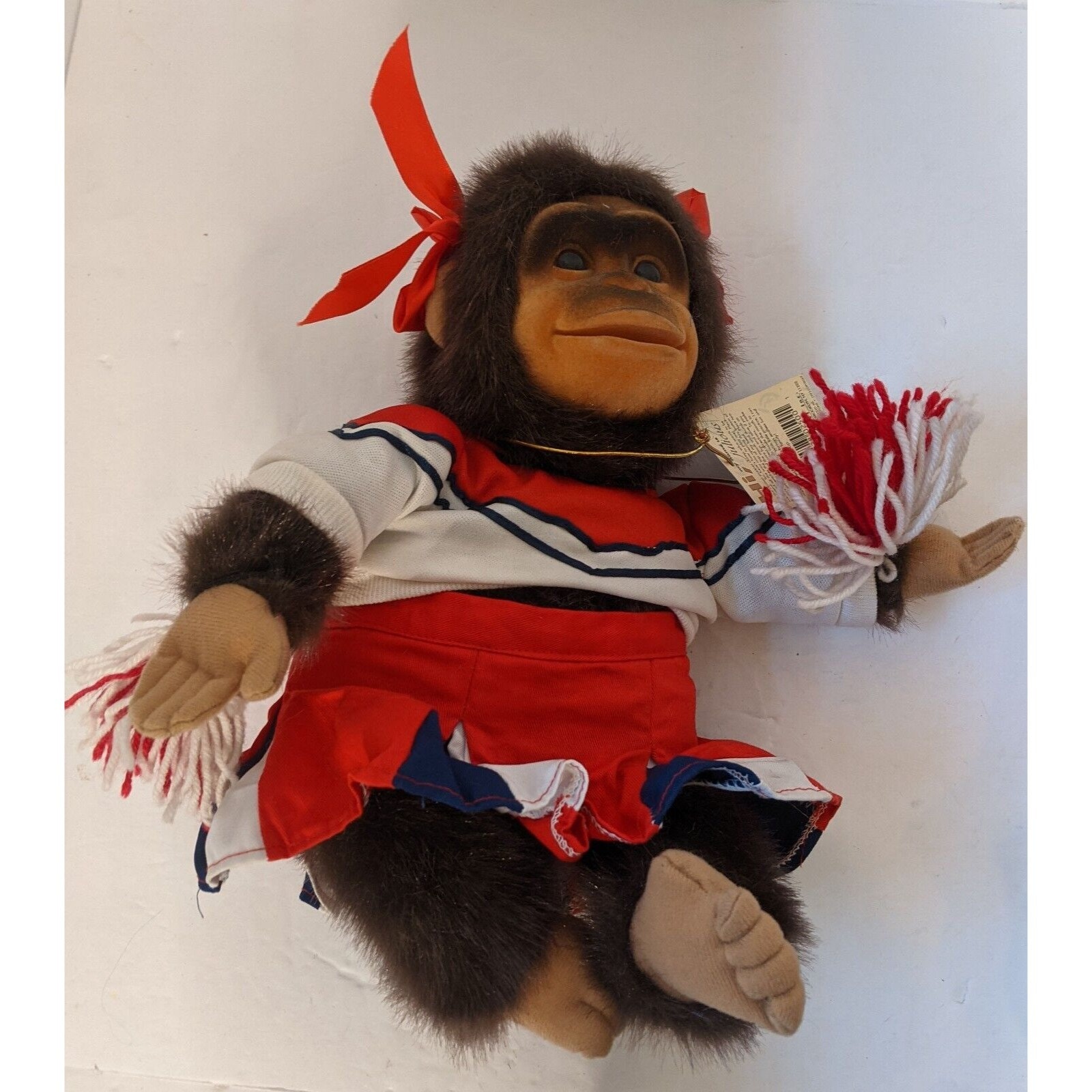 Vintage 1994 Hosung Plush Cheer Leader Monkey Puppet W/ Squeaker & Tag ...