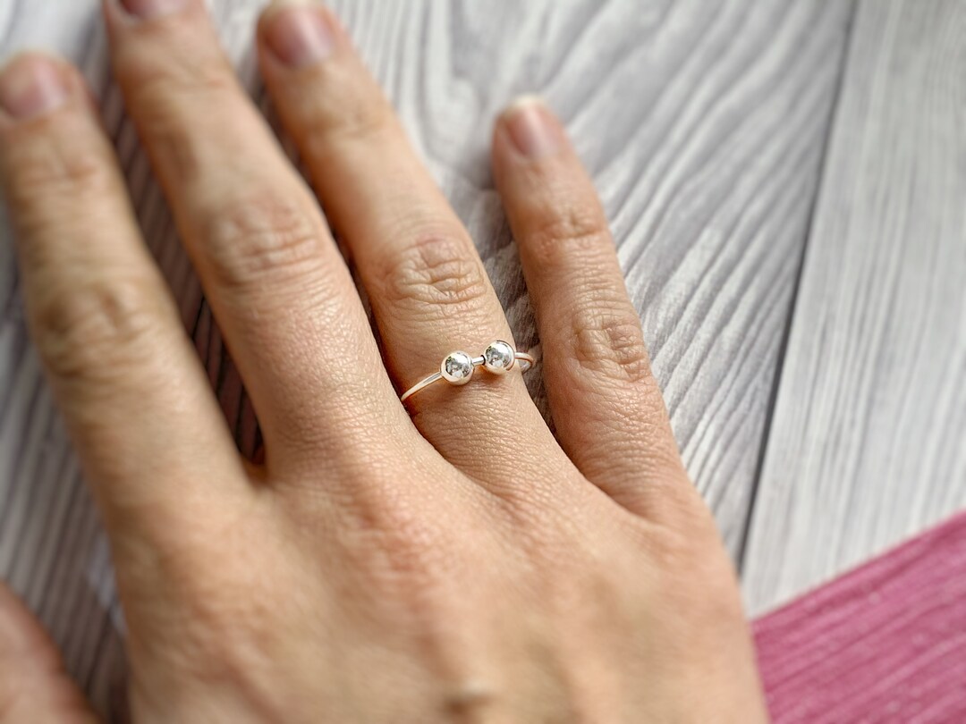 Sterling Silver Spinner Ring, Dainty Ring, Fiddle Ring, Moveable Ring ...