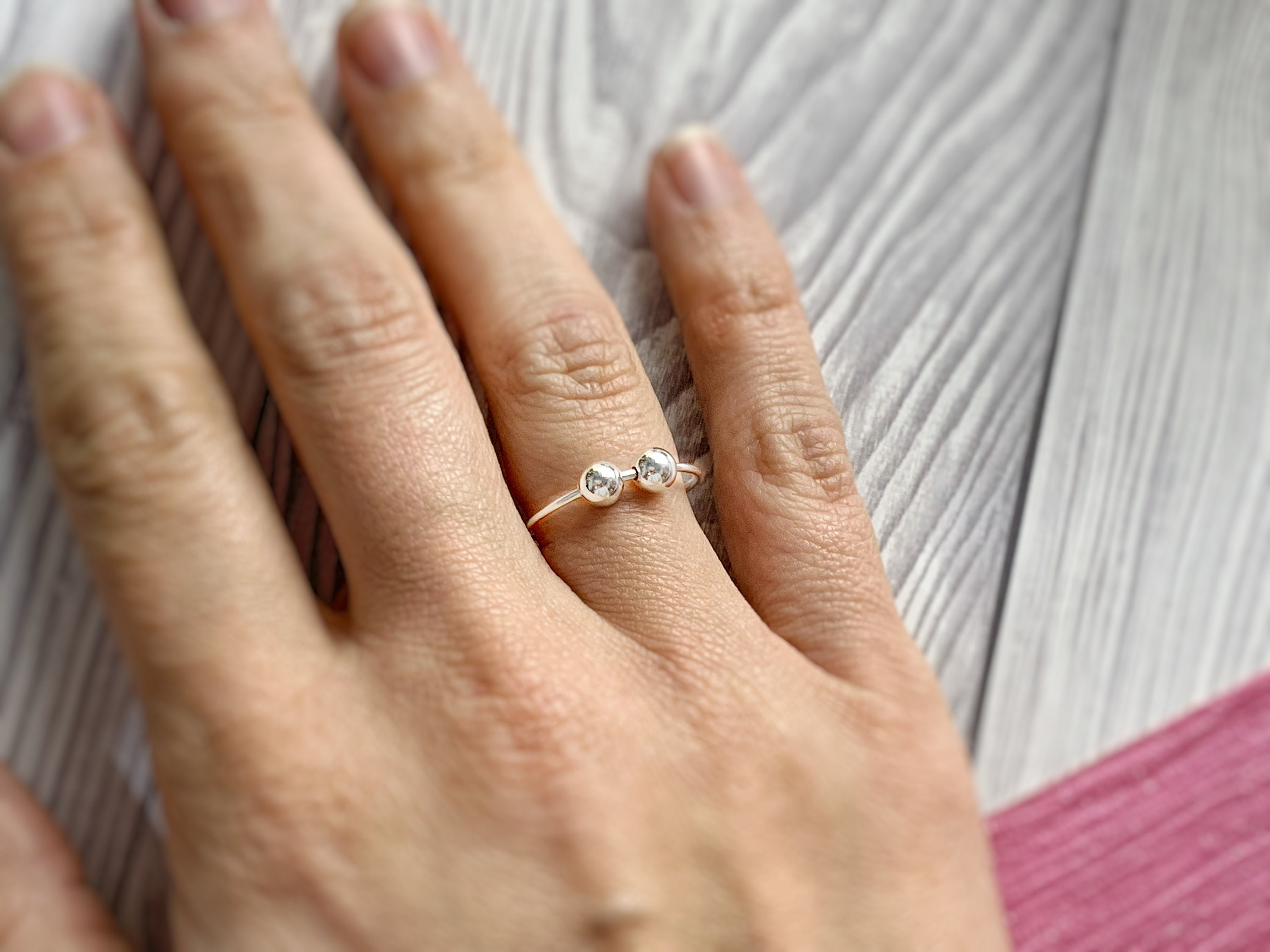 Sterling Silver spinner ring dainty ring fiddle ring | Etsy