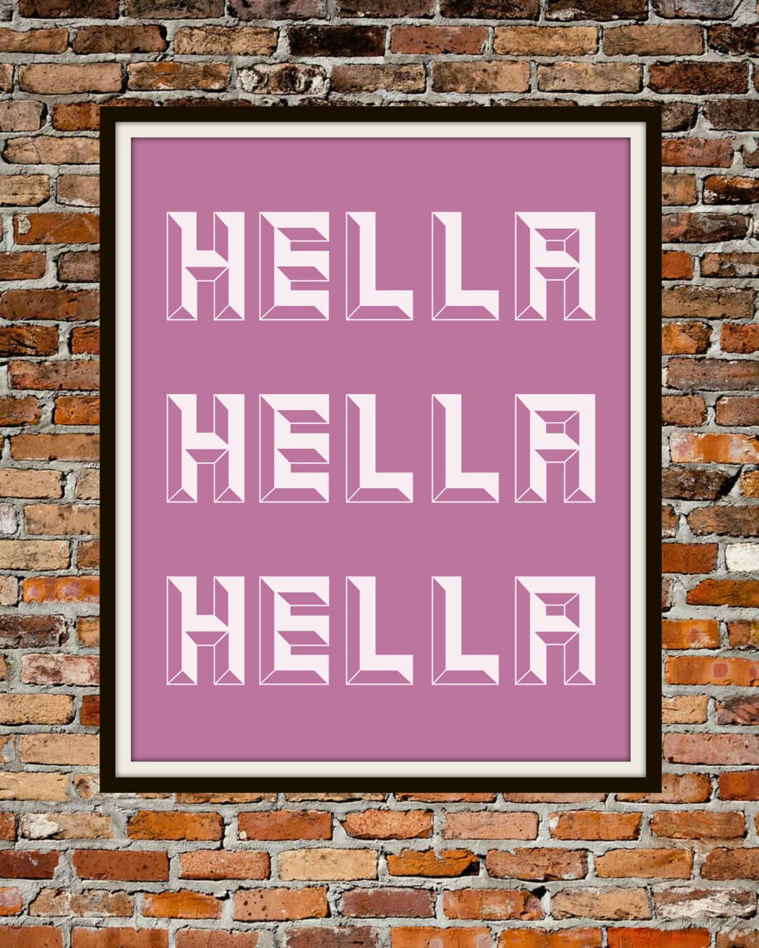 Hella in Purple 8x10 - PRINTABLE Typography Art - Digital Typography ...