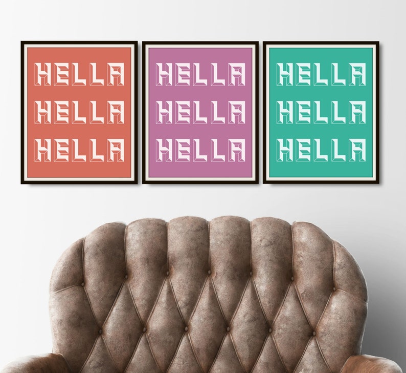 Hella in Purple 8x10 - PRINTABLE Typography Art - Digital Typography ...