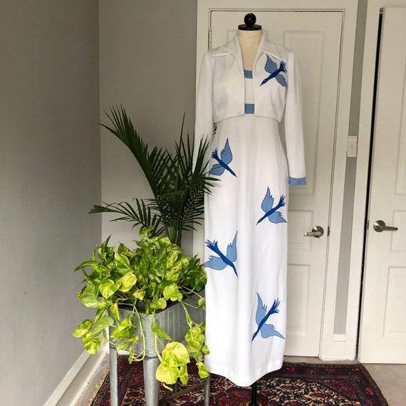 1960s Maxi Dress Set. Size M. 60s Mad Men Dress. 60s… - Gem