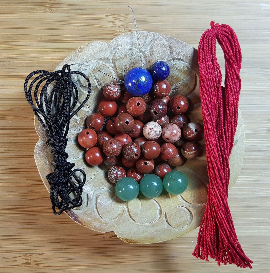 DIY Mala Kit - Red Flake Jasper - Etsy