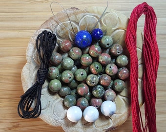 DIY Mala Kit Red Flake Jasper | Etsy