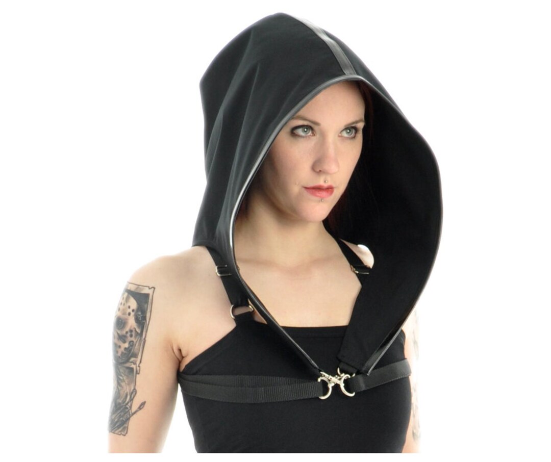 Gothic Assassin Hood With Patent Stripes - Etsy