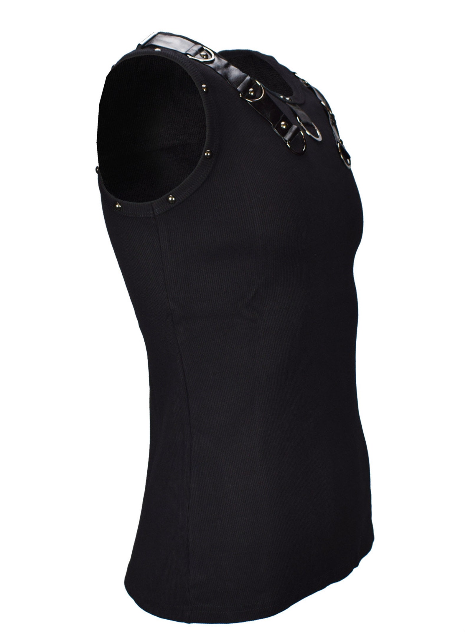 Gothic Men's Tank Top With Chains and Ring - Etsy