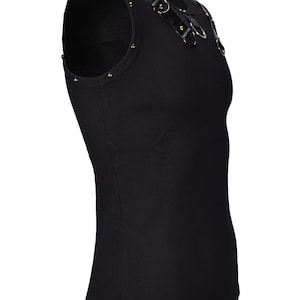 Gothic Men's Tank Top With Chains and Ring - Etsy