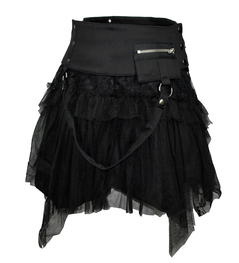 Black Gothic Skirt With Extra Waistbag - Etsy