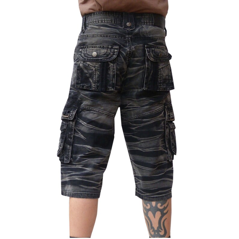 Snowwashed batik shorts gray black | Etsy