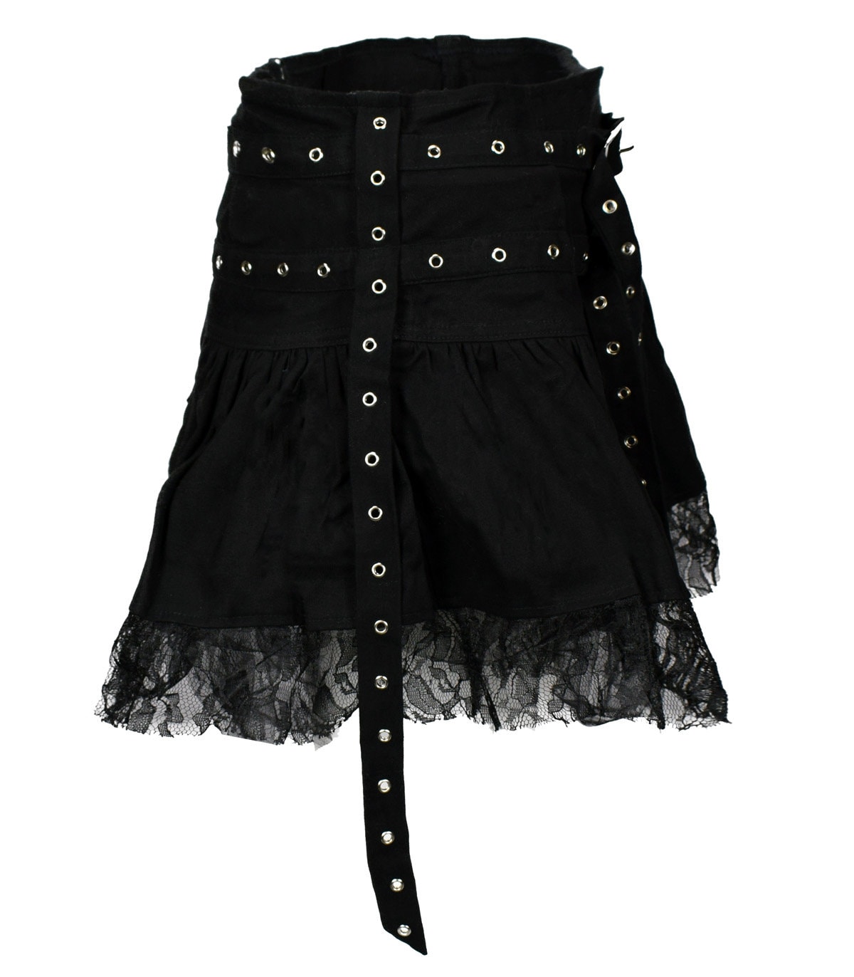 Black Gothic Skirt With Eylet Straps - Etsy