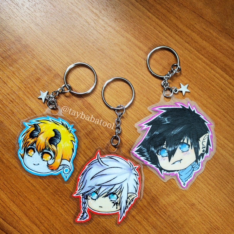 Custom Keychain Commission Chibi Art Keyring Anime and Kpop - Etsy