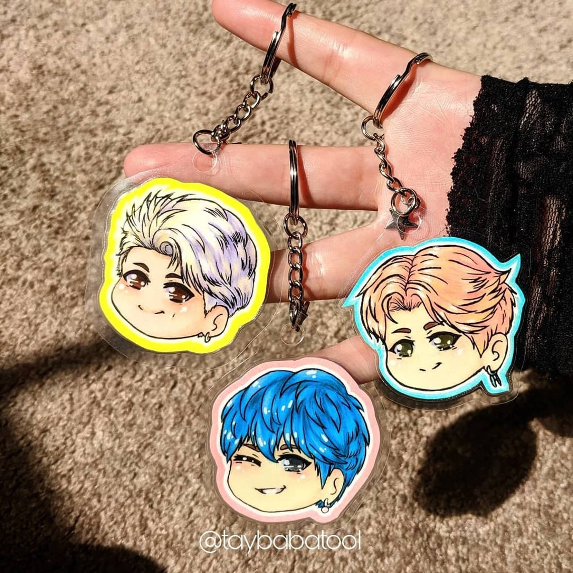 Custom Keychain Commission Chibi Art Keyring Anime and Kpop | Etsy