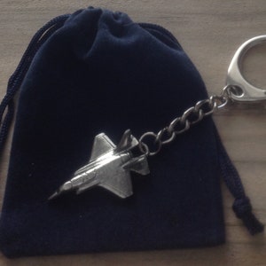 F35 Fighter Jet Pewter Keyring in A Velveteen Gift Bag - Etsy