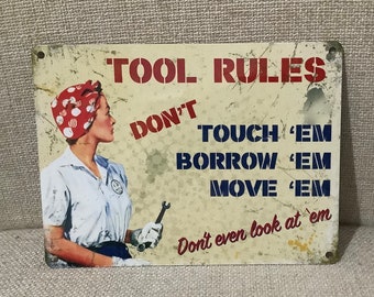 Bar Rules Metal Wall Sign Retro Vintage Style Funny - Etsy UK