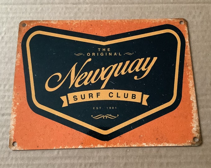 Newquay Surf Club Vintage / Retro Metal Wall Hanging Sign - Etsy