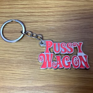 Pussy Wagon Red Solid Metal Keyring - Etsy