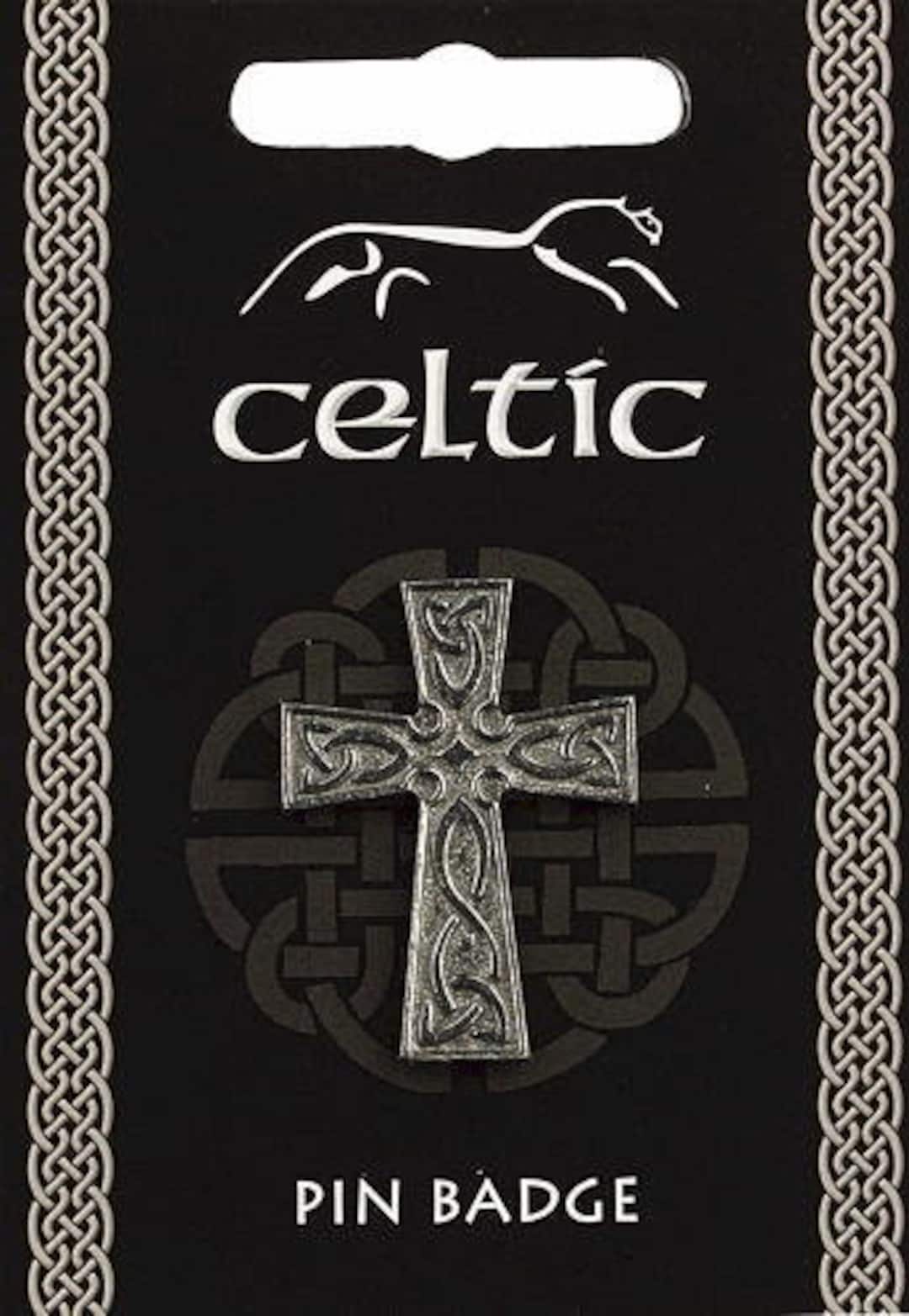 Celtic Interlaced Cross Pewter Pin Badge - Etsy