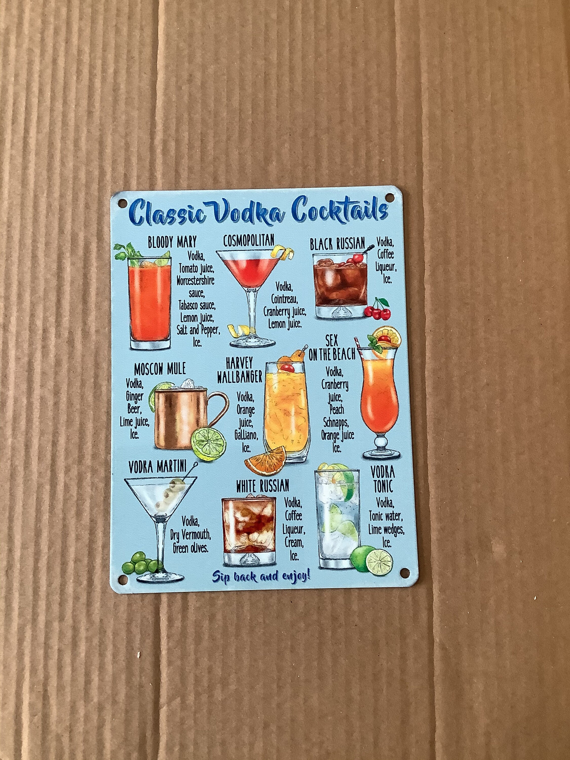 Vodka Cocktails Menu