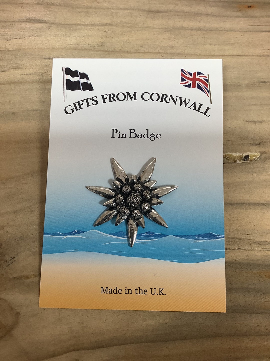 Large Edelweiss Silver Pewter Pin Badge - Etsy