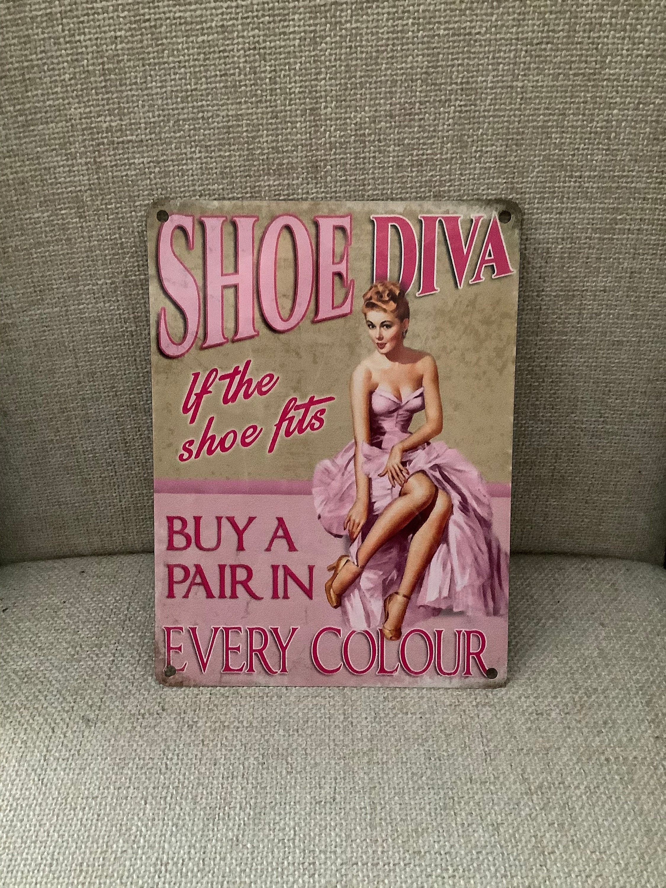 Shoe Diva Metal Wall Hanging Sign | Etsy