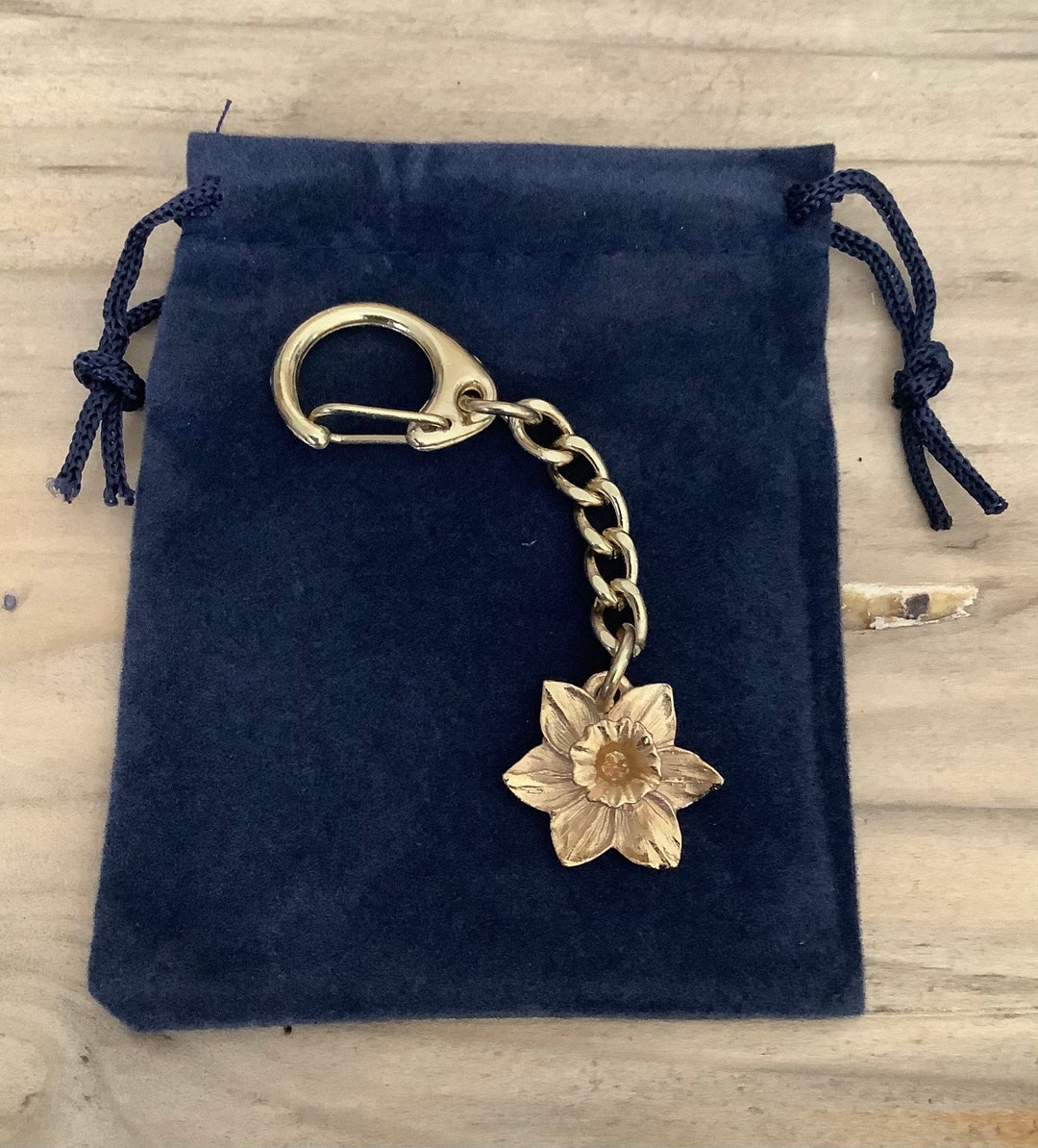 Gold Plated Welsh Daffodil Pewter Keyring - Etsy