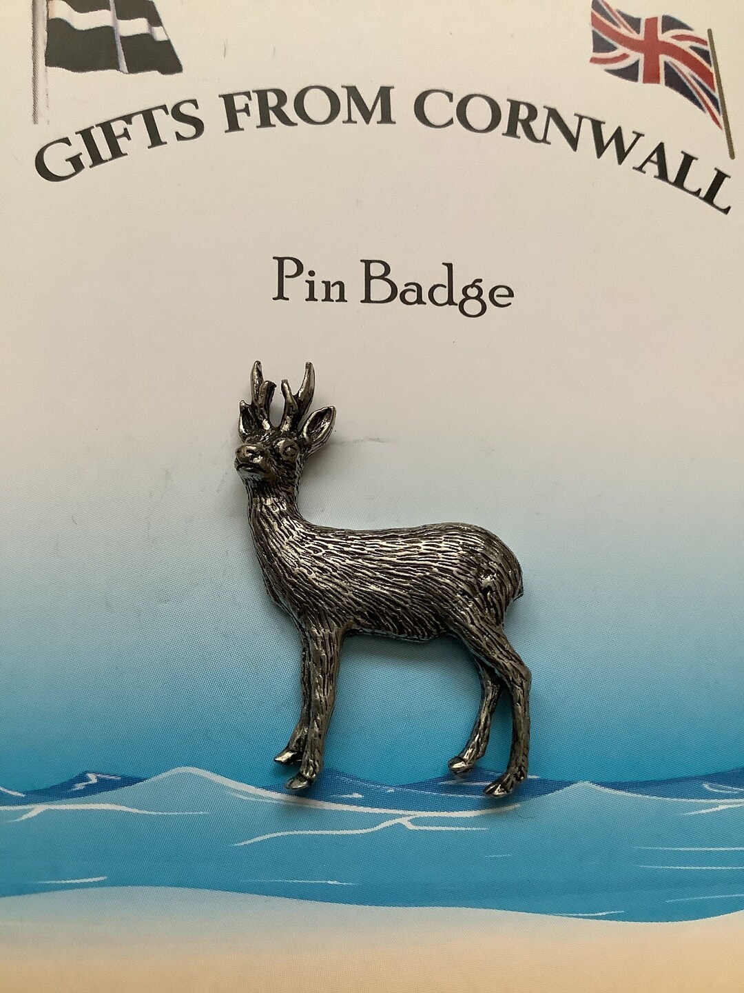 Roebuck Silver Pewter Pin Badge - Etsy