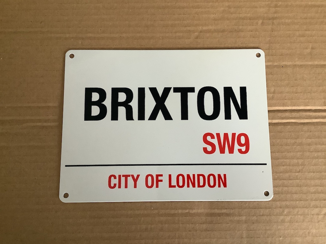 Brixton London Metal Wall Hanging Street Sign | Etsy