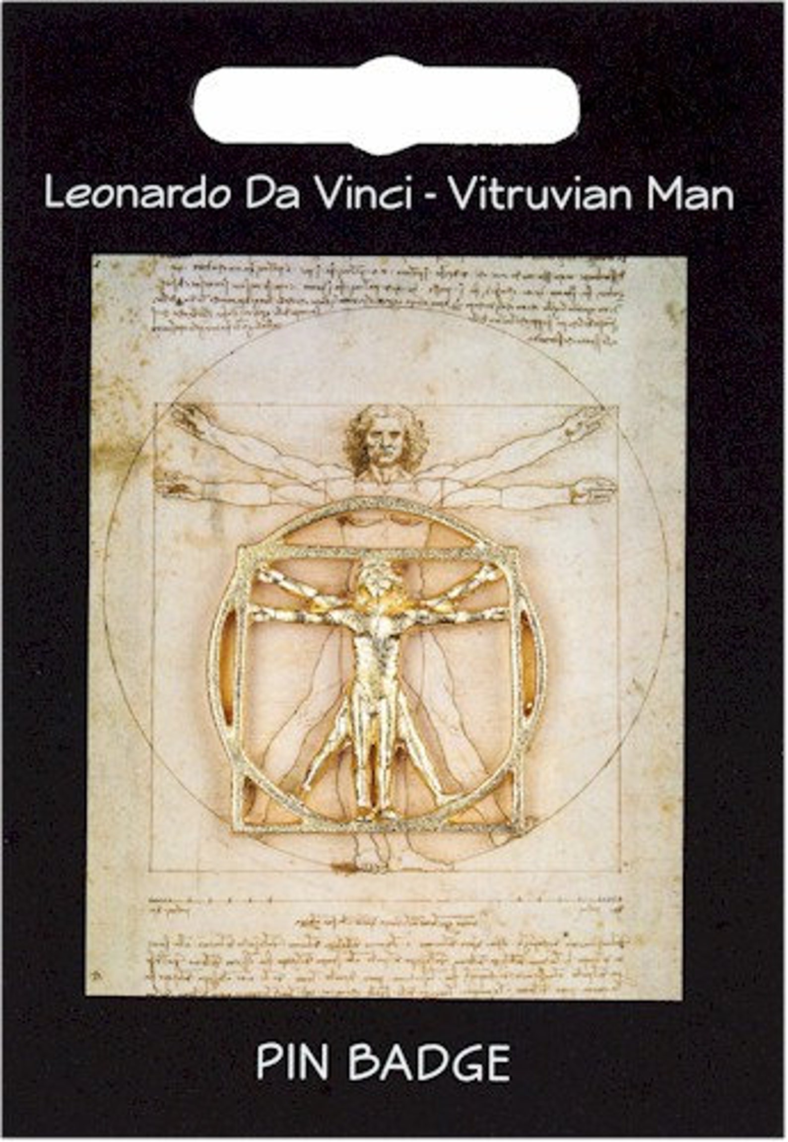 Da Vinci Vitruvian Man Gold Plated Pin Badge - Etsy