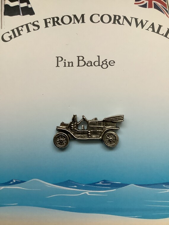 Vintage Car Silver Pewter Pin Badge | Etsy
