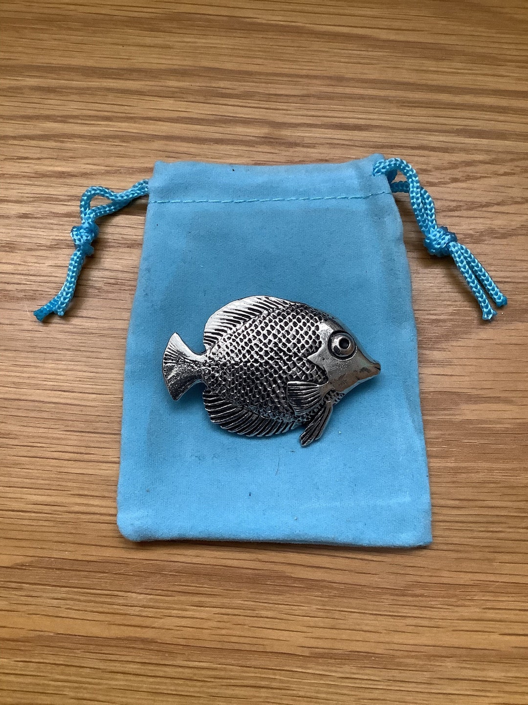 Large Marine Angelfish Silver Pewter Pin Badge With A - Etsy