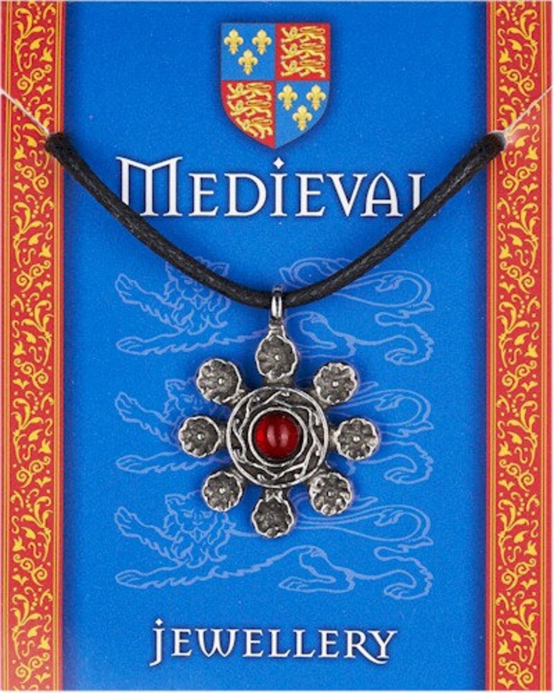 Medieval Heraldic Gem Pewter Pendant on a Waxed Cord - Etsy