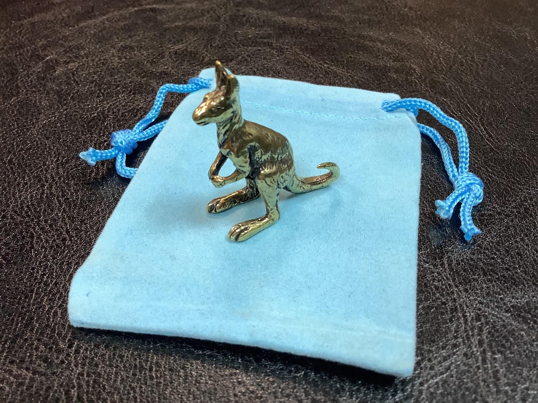 Kangaroo Brass Coloured Metal Small Statue - Etsy