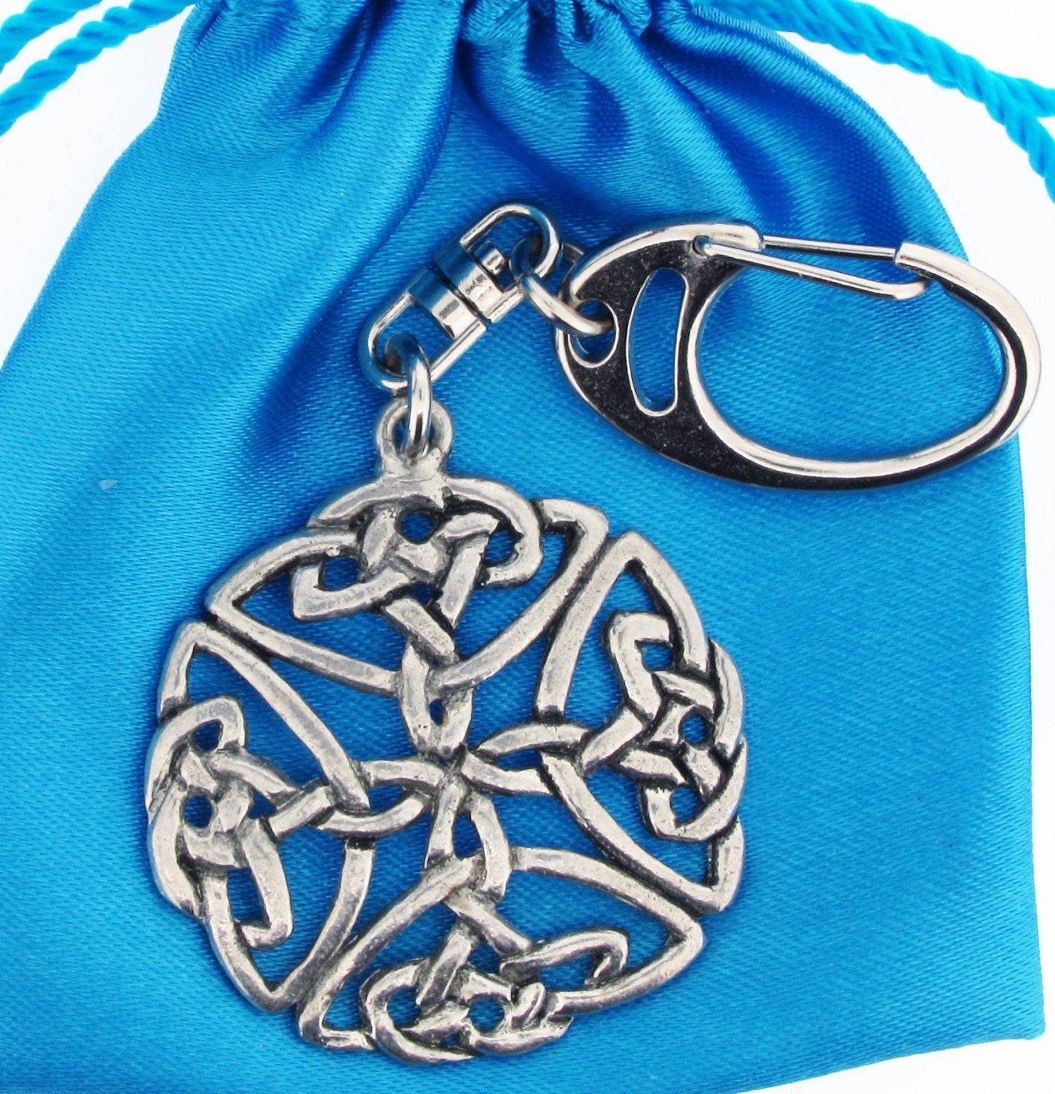 Celtic Knot Silver Pewter Keyring In A Blue Satin Gift Bag | Etsy