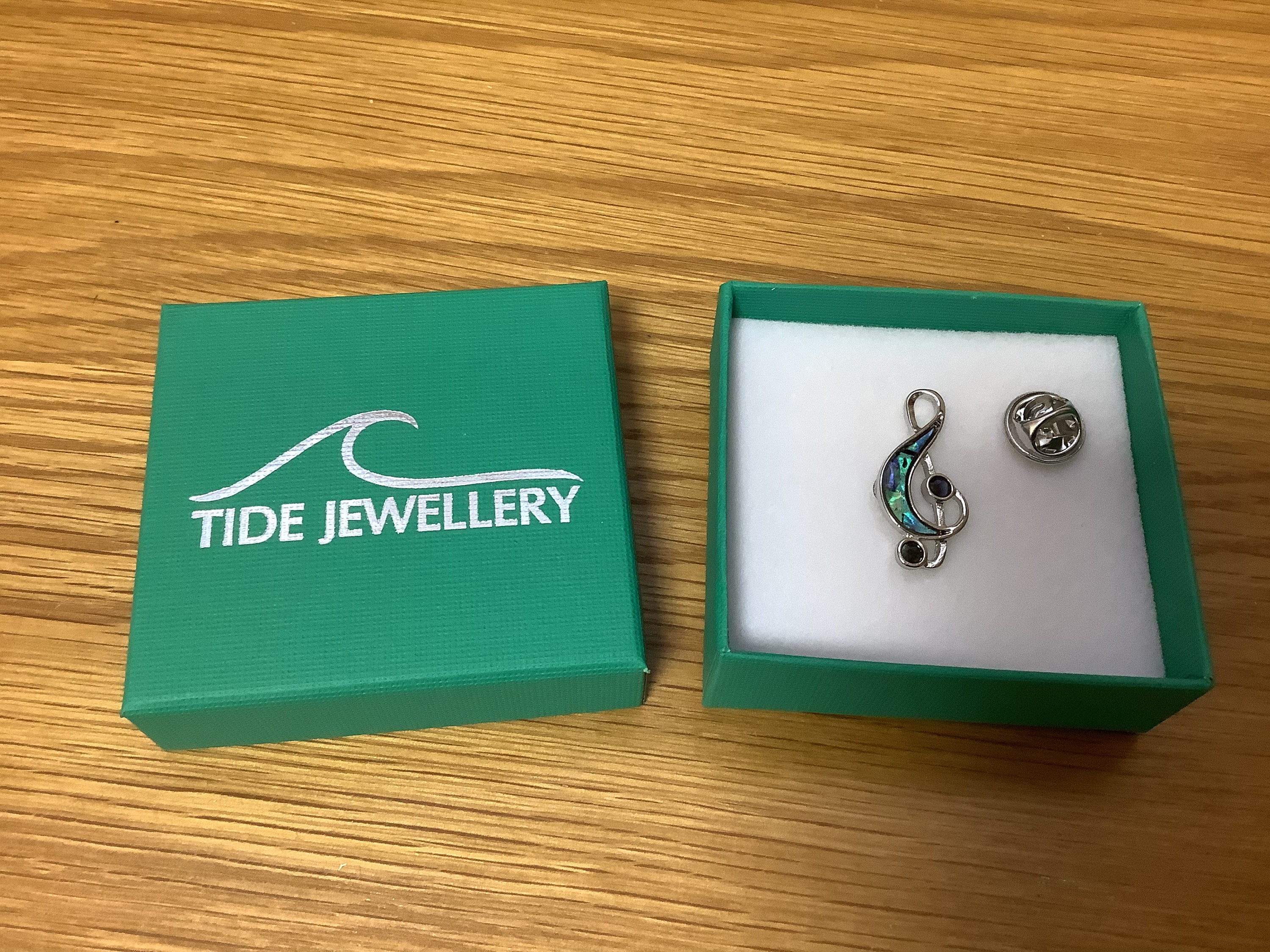 Stunning Treble Clef Inlaid Paua Shell Pin Badge | Etsy