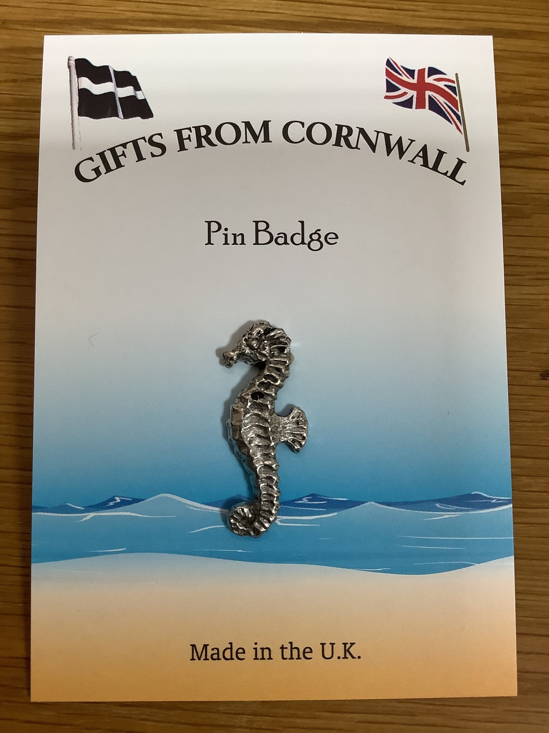 Seahorse Silver Pewter Pin Badge P - Etsy